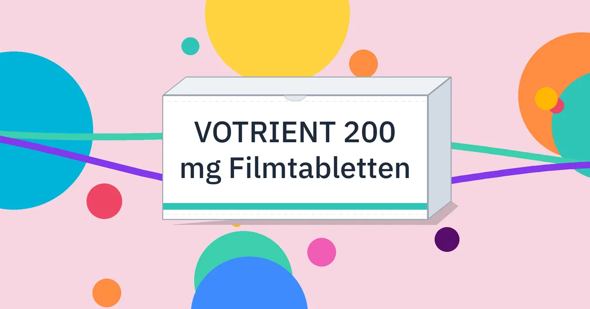 Symbolbild: Packung mit der Aufschrift VOTRIENT 200 mg Filmtabletten (PZN 12452517) – Verfügbarkeit und Bezug in Apotheken in Frankfurt am Main