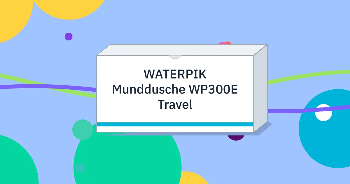 Symbolbild: Packung mit der Aufschrift WATERPIK Munddusche WP300E Travel (PZN 18783244) – Verfügbarkeit und Bezug in Apotheken in Frankfurt am Main