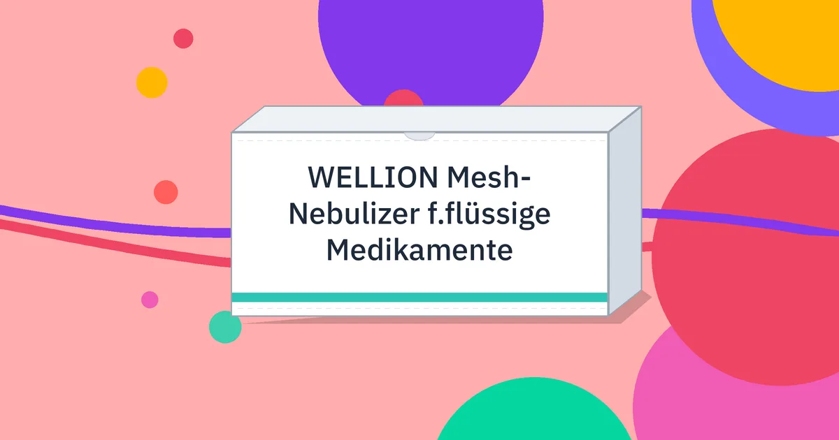 Symbolbild: Packung mit der Aufschrift WELLION Mesh-Nebulizer f.flüssige Medikamente (PZN 20043023) – Verfügbarkeit und Bezug in Apotheken in Frankfurt am Main