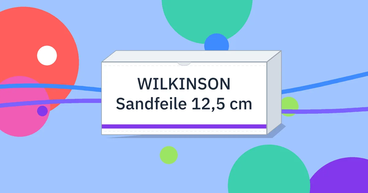 Symbolbild: Packung mit der Aufschrift WILKINSON Sandfeile 12,5 cm (PZN 02072400) – Verfügbarkeit und Bezug in Apotheken in Frankfurt am Main