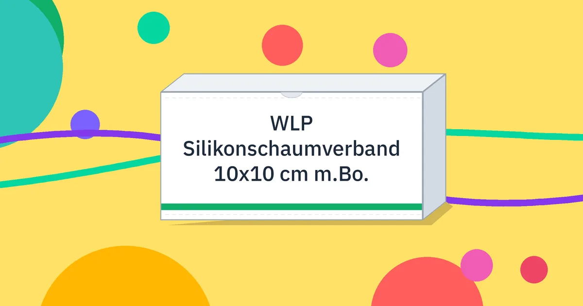 Symbolbild: Packung mit der Aufschrift WLP Silikonschaumverband 10x10 cm m.Bo. (PZN 12777194) – Verfügbarkeit und Bezug in Apotheken in Frankfurt am Main