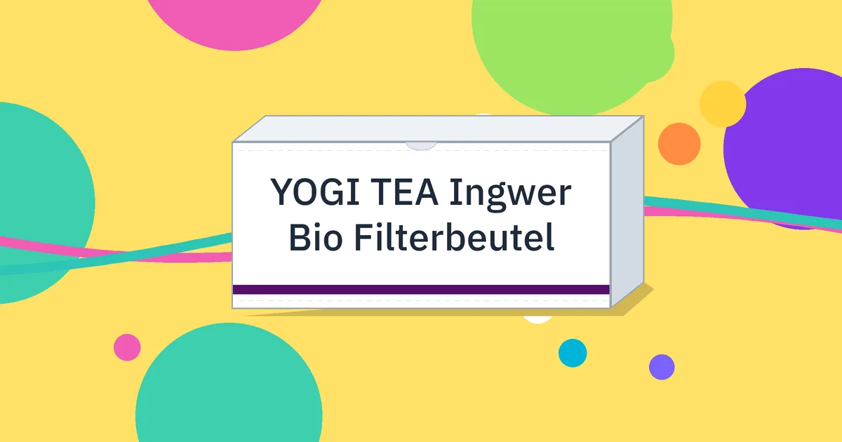Symbolbild: Packung mit der Aufschrift YOGI TEA Ingwer Bio Filterbeutel (PZN 09688050) – Verfügbarkeit und Bezug in Apotheken in Frankfurt am Main