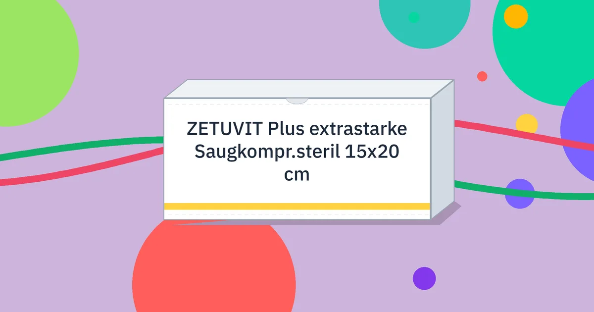 Symbolbild: Packung mit der Aufschrift ZETUVIT Plus extrastarke Saugkompr.steril 15x20 cm (PZN 20347510) – Verfügbarkeit und Bezug in Apotheken in Frankfurt am Main