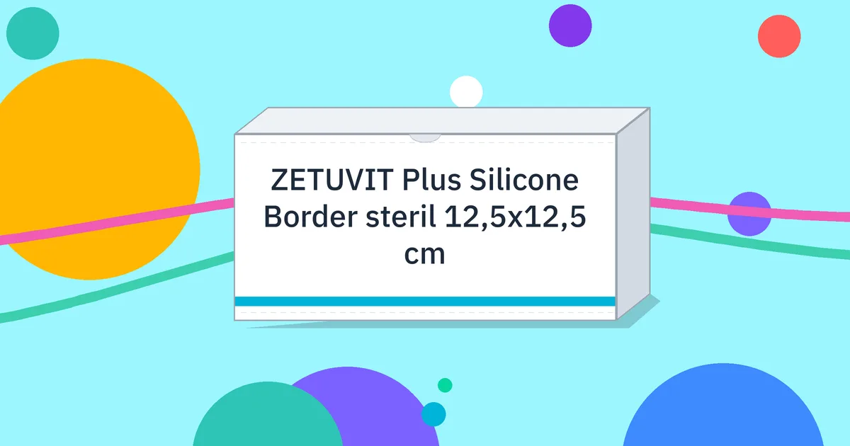 Symbolbild: Packung mit der Aufschrift ZETUVIT Plus Silicone Border steril 12,5x12,5 cm (PZN 18810751) – Verfügbarkeit und Bezug in Apotheken in Frankfurt am Main