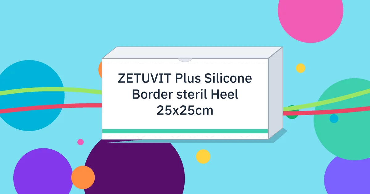 Symbolbild: Packung mit der Aufschrift ZETUVIT Plus Silicone Border steril Heel 25x25cm (PZN 20123934) – Verfügbarkeit und Bezug in Apotheken in Frankfurt am Main