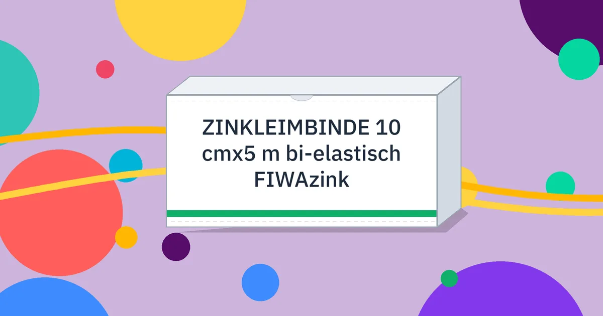 Symbolbild: Packung mit der Aufschrift ZINKLEIMBINDE 10 cmx5 m bi-elastisch FIWAzink (PZN 12528203) – Verfügbarkeit und Bezug in Apotheken in Frankfurt am Main