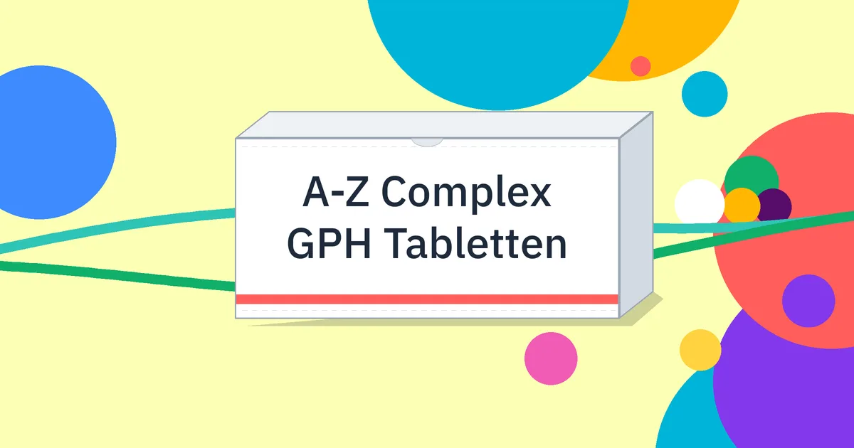 Symbolbild: Packung mit der Aufschrift A-Z Complex GPH Tabletten (PZN 10145892) – Verfügbarkeit und Bezug in Apotheken in Frankfurt am Main