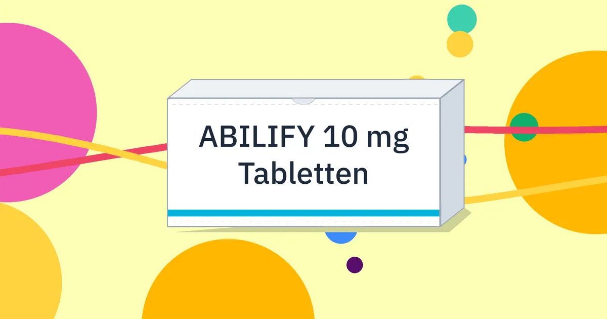 Symbolbild: Packung mit der Aufschrift ABILIFY 10 mg Tabletten (PZN 19985429) – Verfügbarkeit und Bezug in Apotheken in Frankfurt am Main