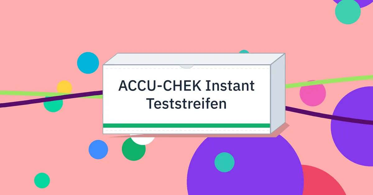 Symbolbild: Packung mit der Aufschrift ACCU-CHEK Instant Teststreifen (PZN 18012127) – Verfügbarkeit und Bezug in Apotheken in Frankfurt am Main