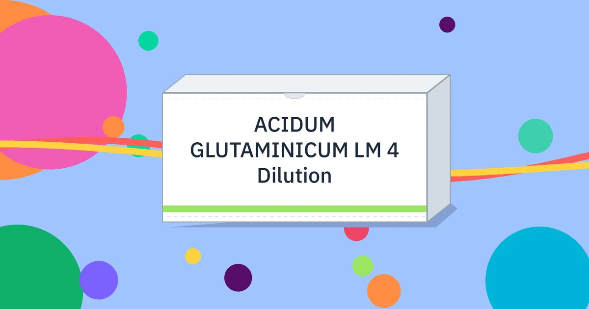 Symbolbild: Packung mit der Aufschrift ACIDUM GLUTAMINICUM LM 4 Dilution (PZN 13276318) – Verfügbarkeit und Bezug in Apotheken in Frankfurt am Main
