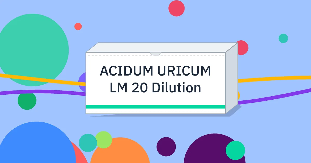 Symbolbild: Packung mit der Aufschrift ACIDUM URICUM LM 20 Dilution (PZN 13288824) – Verfügbarkeit und Bezug in Apotheken in Frankfurt am Main