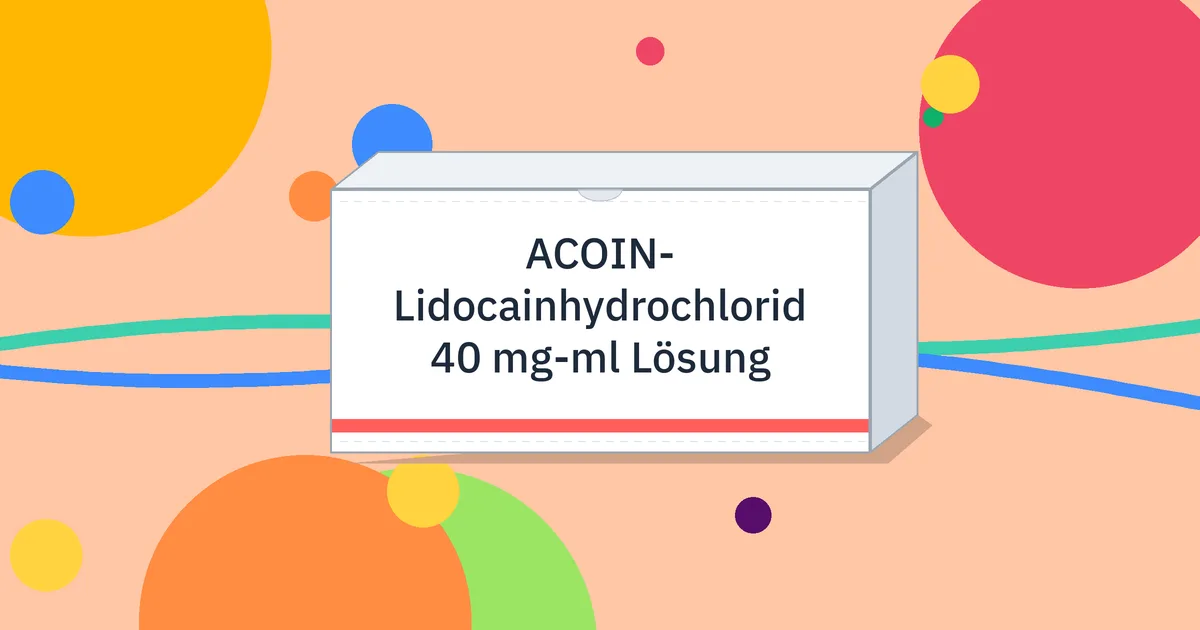 Symbolbild: Packung mit der Aufschrift ACOIN-Lidocainhydrochlorid 40 mg-ml Lösung (PZN 07788669) – Verfügbarkeit und Bezug in Apotheken in Frankfurt am Main