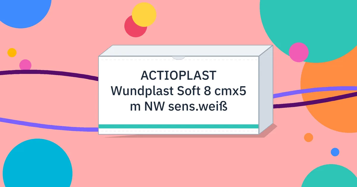 Symbolbild: Packung mit der Aufschrift ACTIOPLAST Wundplast Soft 8 cmx5 m NW sens.weiß (PZN 05392714) – Verfügbarkeit und Bezug in Apotheken in Frankfurt am Main