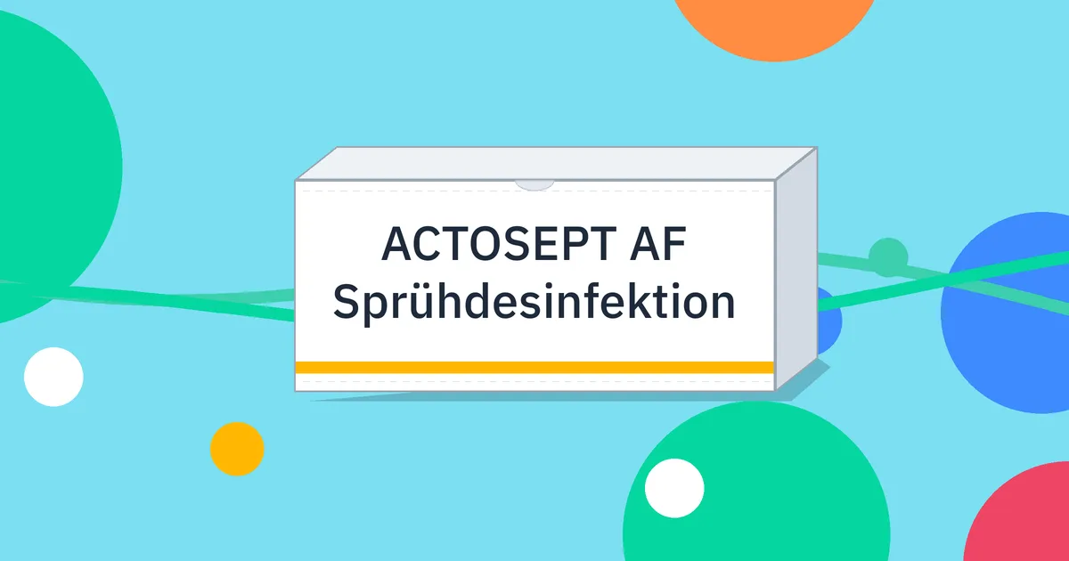 Symbolbild: Packung mit der Aufschrift ACTOSEPT AF Sprühdesinfektion (PZN 00412642) – Verfügbarkeit und Bezug in Apotheken in Frankfurt am Main