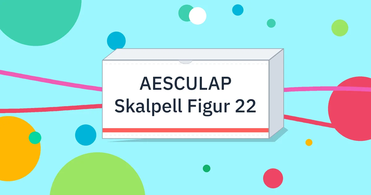 Symbolbild: Packung mit der Aufschrift AESCULAP Skalpell Figur 22 (PZN 11514216) – Verfügbarkeit und Bezug in Apotheken in Frankfurt am Main