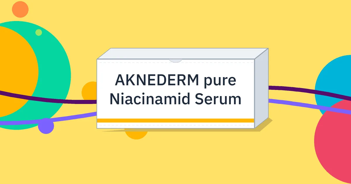 Symbolbild: Packung mit der Aufschrift AKNEDERM pure Niacinamid Serum (PZN 18812827) – Verfügbarkeit und Bezug in Apotheken in Frankfurt am Main