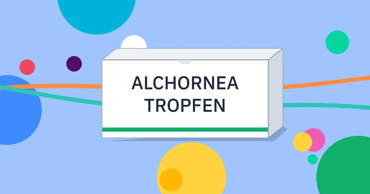 Symbolbild: Packung mit der Aufschrift ALCHORNEA TROPFEN (PZN 15230817) – Verfügbarkeit und Bezug in Apotheken in Frankfurt am Main