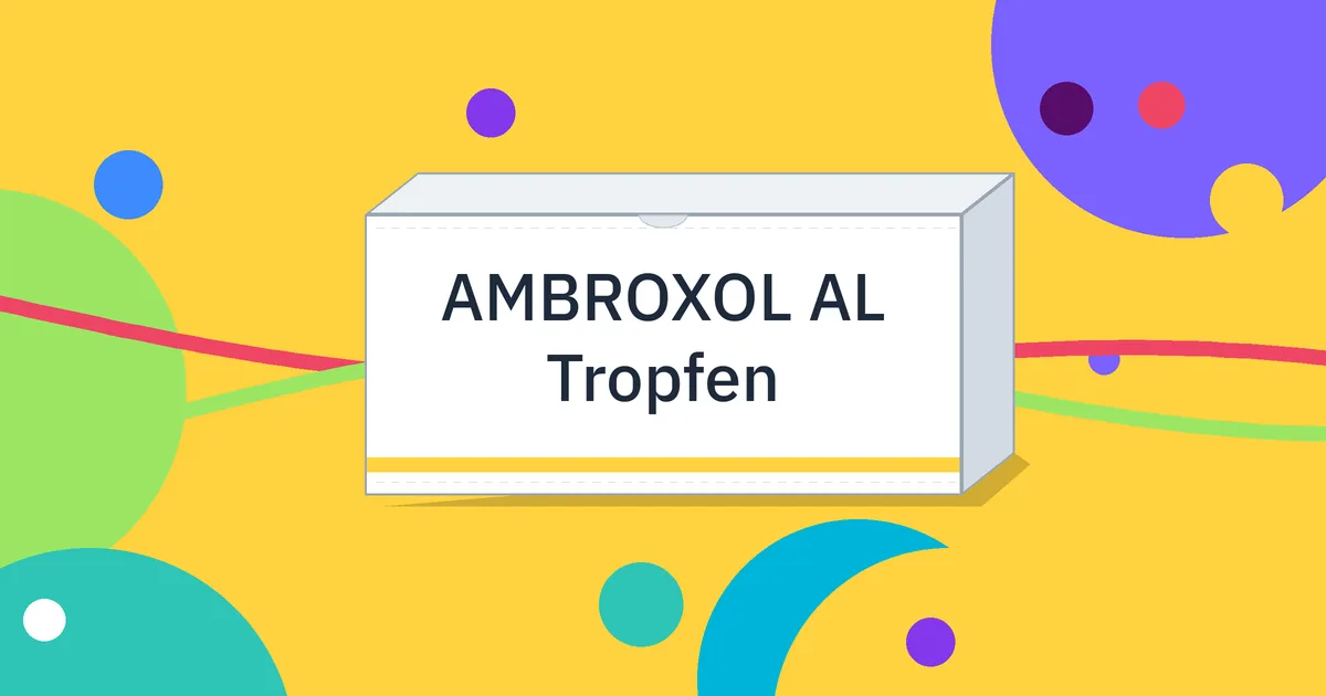 Symbolbild: Packung mit der Aufschrift AMBROXOL AL Tropfen (PZN 07258664) – Verfügbarkeit und Bezug in Apotheken in Frankfurt am Main