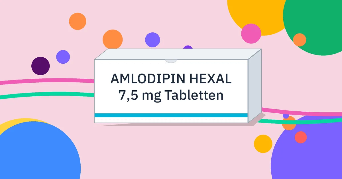 Symbolbild: Packung mit der Aufschrift AMLODIPIN HEXAL 7,5 mg Tabletten (PZN 07018724) – Verfügbarkeit und Bezug in Apotheken in Frankfurt am Main