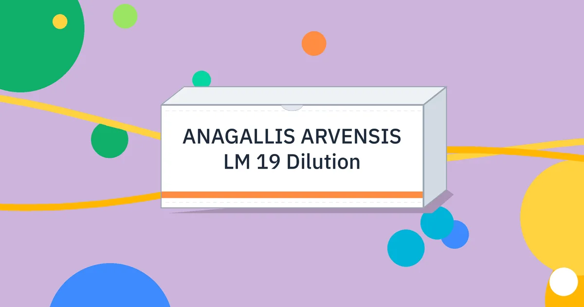 Symbolbild: Packung mit der Aufschrift ANAGALLIS ARVENSIS LM 19 Dilution (PZN 13327961) – Verfügbarkeit und Bezug in Apotheken in Frankfurt am Main