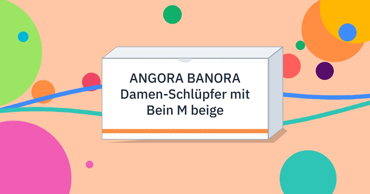Symbolbild: Packung mit der Aufschrift ANGORA BANORA Damen-Schlüpfer mit Bein M beige (PZN 01540566) – Verfügbarkeit und Bezug in Apotheken in Frankfurt am Main