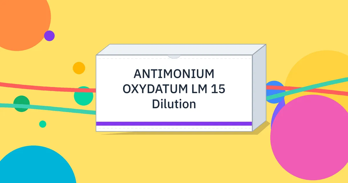 Symbolbild: Packung mit der Aufschrift ANTIMONIUM OXYDATUM LM 15 Dilution (PZN 13374446) – Verfügbarkeit und Bezug in Apotheken in Frankfurt am Main