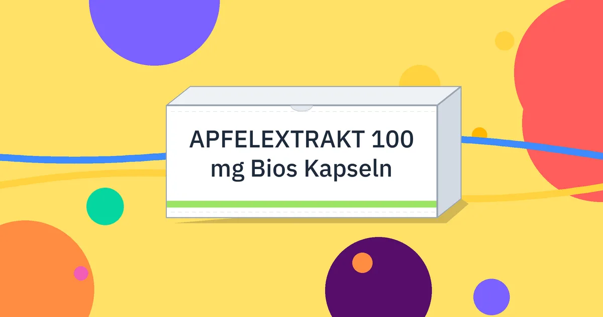 Symbolbild: Packung mit der Aufschrift APFELEXTRAKT 100 mg Bios Kapseln (PZN 11218570) – Verfügbarkeit und Bezug in Apotheken in Frankfurt am Main