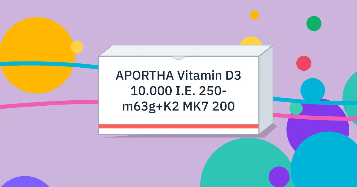 Symbolbild: Packung mit der Aufschrift APORTHA Vitamin D3 10.000 I.E. 250-m63g+K2 MK7 200 (PZN 15743356) – Verfügbarkeit und Bezug in Apotheken in Frankfurt am Main
