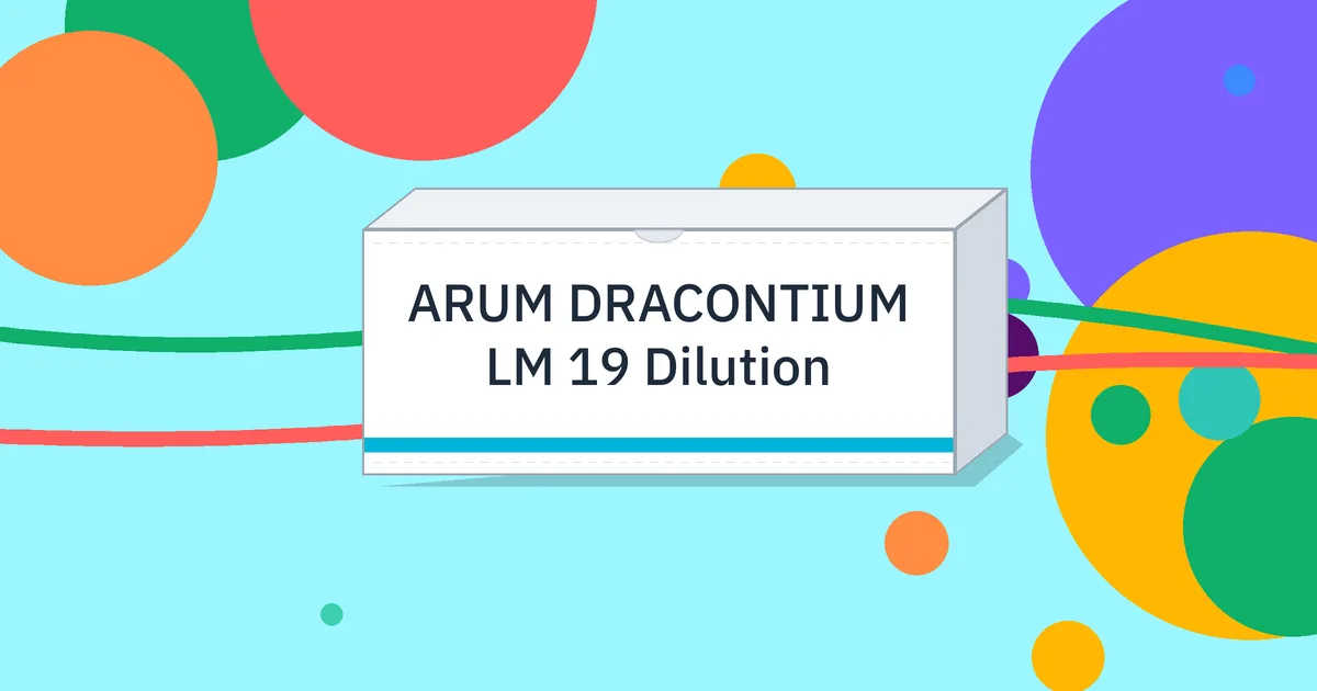 Symbolbild: Packung mit der Aufschrift ARUM DRACONTIUM LM 19 Dilution (PZN 13395336) – Verfügbarkeit und Bezug in Apotheken in Frankfurt am Main