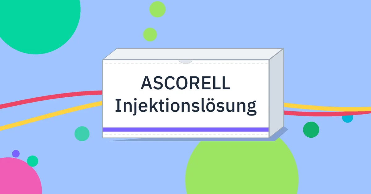 Symbolbild: Packung mit der Aufschrift ASCORELL Injektionslösung (PZN 03935547) – Verfügbarkeit und Bezug in Apotheken in Frankfurt am Main