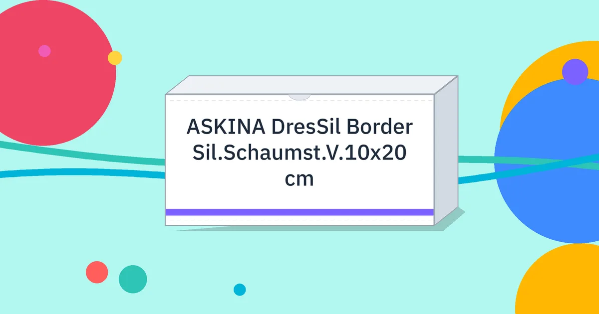 Symbolbild: Packung mit der Aufschrift ASKINA DresSil Border Sil.Schaumst.V.10x20 cm (PZN 12734925) – Verfügbarkeit und Bezug in Apotheken in Frankfurt am Main