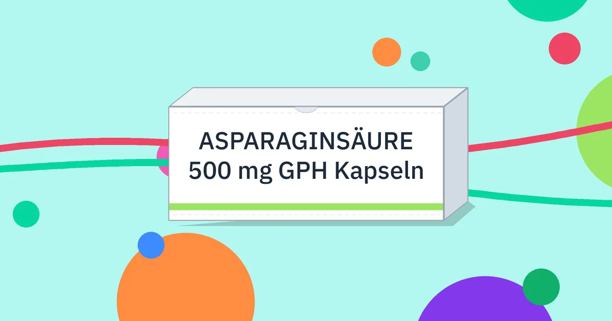 Symbolbild: Packung mit der Aufschrift ASPARAGINSÄURE 500 mg GPH Kapseln (PZN 00127858) – Verfügbarkeit und Bezug in Apotheken in Frankfurt am Main