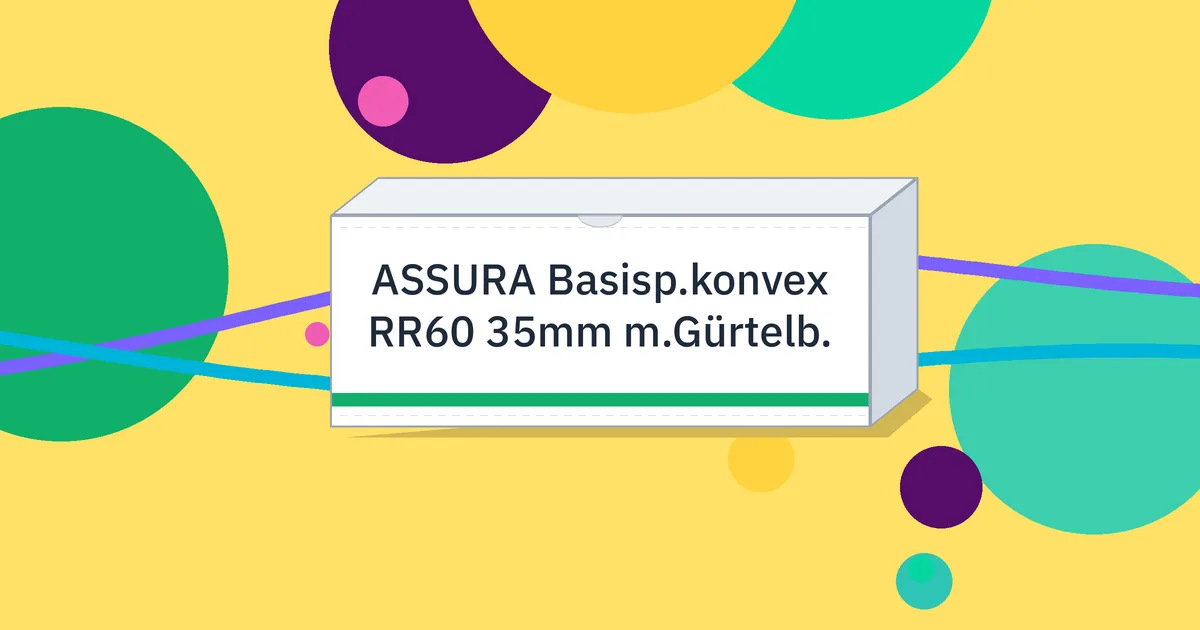 Symbolbild: Packung mit der Aufschrift ASSURA Basisp.konvex RR60 35mm m.Gürtelb. (PZN 06972098) – Verfügbarkeit und Bezug in Apotheken in Frankfurt am Main