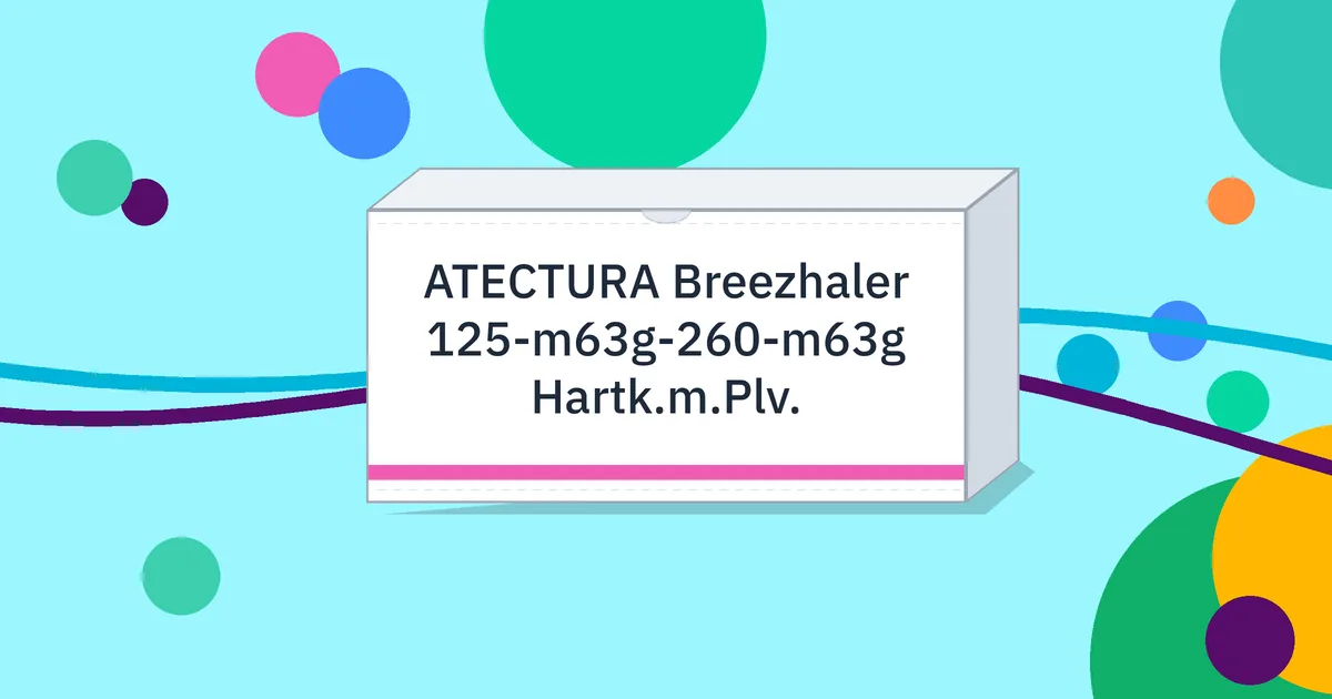 Symbolbild: Packung mit der Aufschrift ATECTURA Breezhaler 125-m63g-260-m63g Hartk.m.Plv. (PZN 16384971) – Verfügbarkeit und Bezug in Apotheken in Frankfurt am Main
