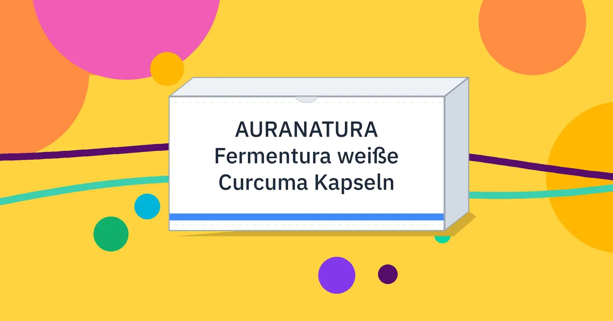 Symbolbild: Packung mit der Aufschrift AURANATURA Fermentura weiße Curcuma Kapseln (PZN 19923954) – Verfügbarkeit und Bezug in Apotheken in Frankfurt am Main