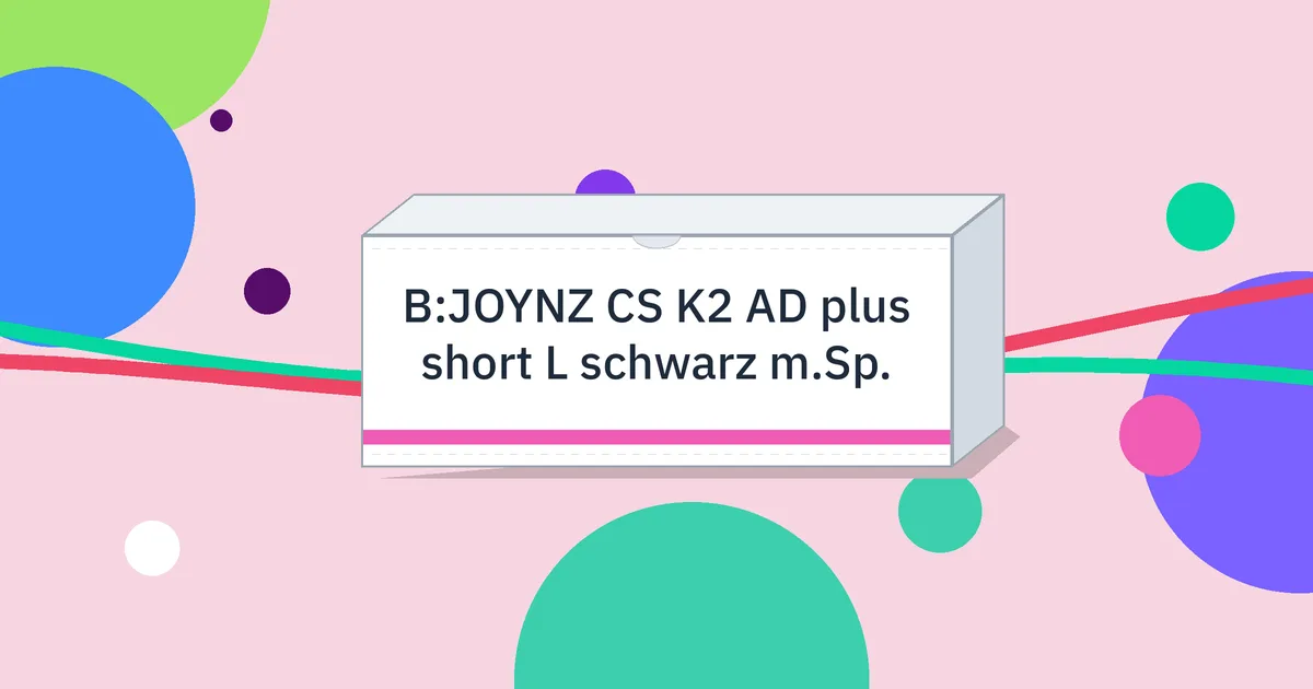 Symbolbild: Packung mit der Aufschrift B:JOYNZ CS K2 AD plus short L schwarz m.Sp. (PZN 20525288) – Verfügbarkeit und Bezug in Apotheken in Frankfurt am Main