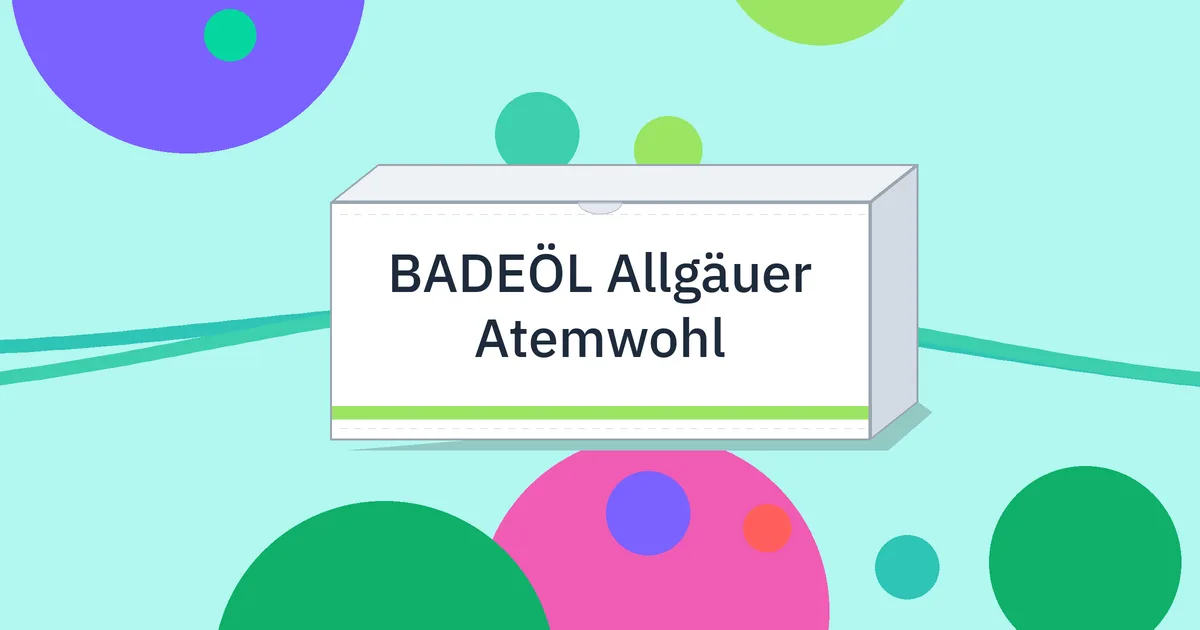 Symbolbild: Packung mit der Aufschrift BADEÖL Allgäuer Atemwohl (PZN 16898322) – Verfügbarkeit und Bezug in Apotheken in Frankfurt am Main