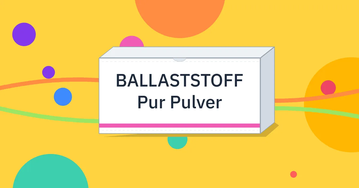 Symbolbild: Packung mit der Aufschrift BALLASTSTOFF Pur Pulver (PZN 17944544) – Verfügbarkeit und Bezug in Apotheken in Frankfurt am Main