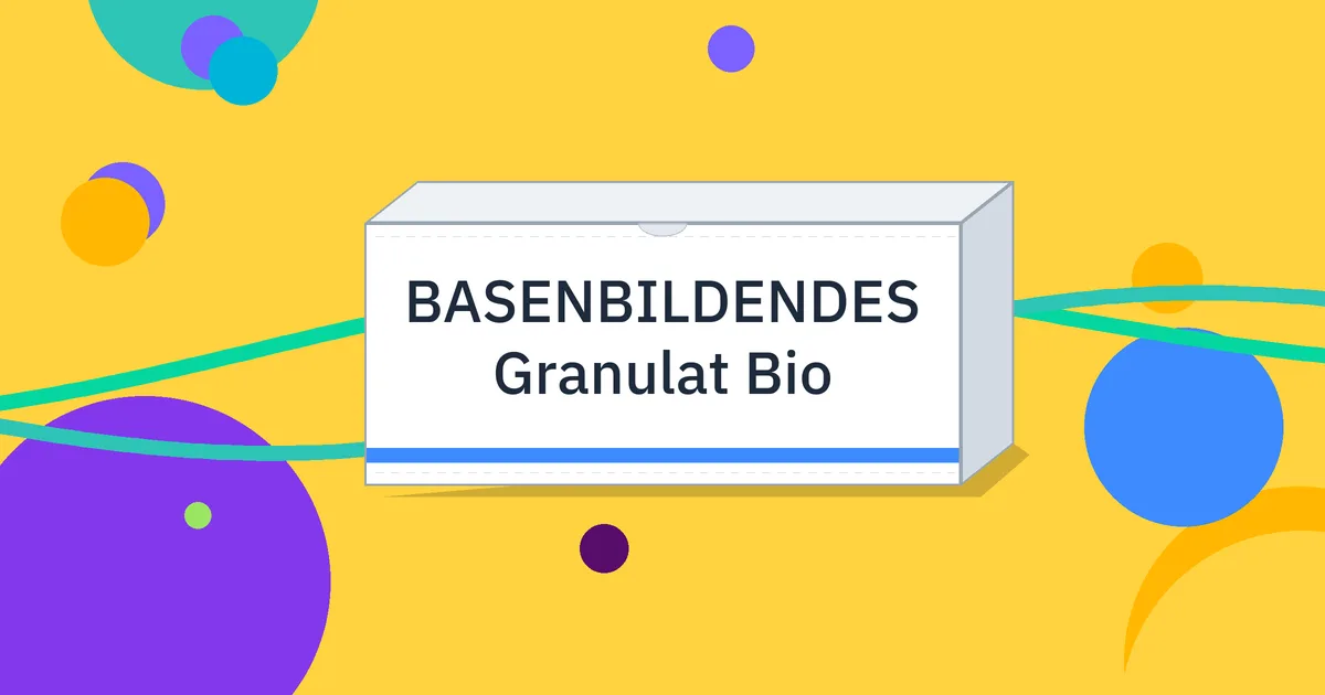 Symbolbild: Packung mit der Aufschrift BASENBILDENDES Granulat Bio (PZN 12387872) – Verfügbarkeit und Bezug in Apotheken in Frankfurt am Main