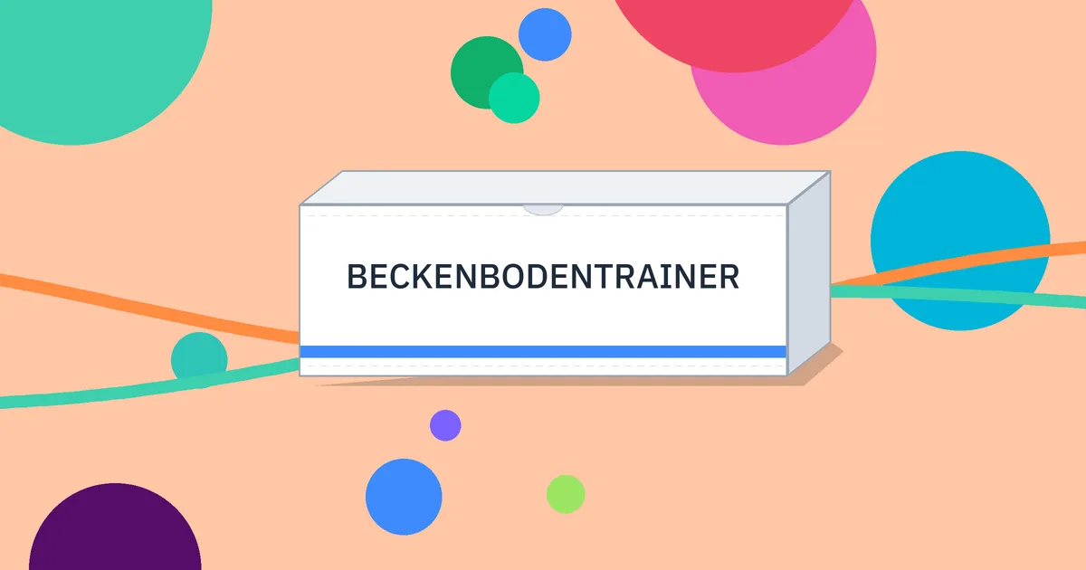 Symbolbild: Packung mit der Aufschrift BECKENBODENTRAINER (PZN 00493221) – Verfügbarkeit und Bezug in Apotheken in Frankfurt am Main