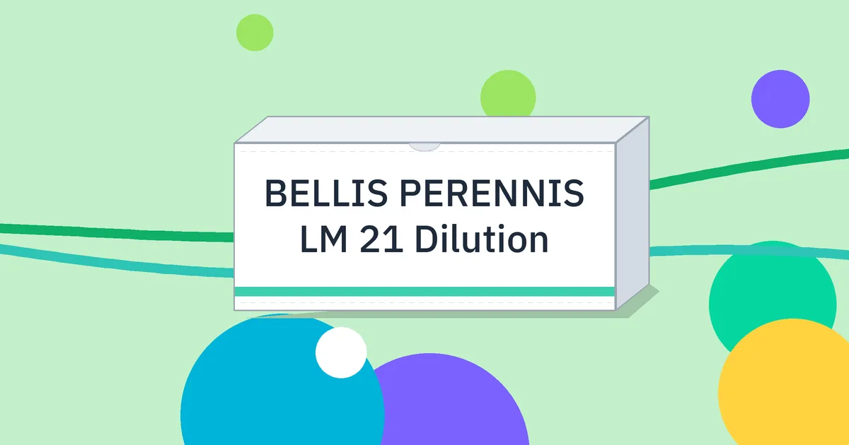 Symbolbild: Packung mit der Aufschrift BELLIS PERENNIS LM 21 Dilution (PZN 12791679) – Verfügbarkeit und Bezug in Apotheken in Frankfurt am Main