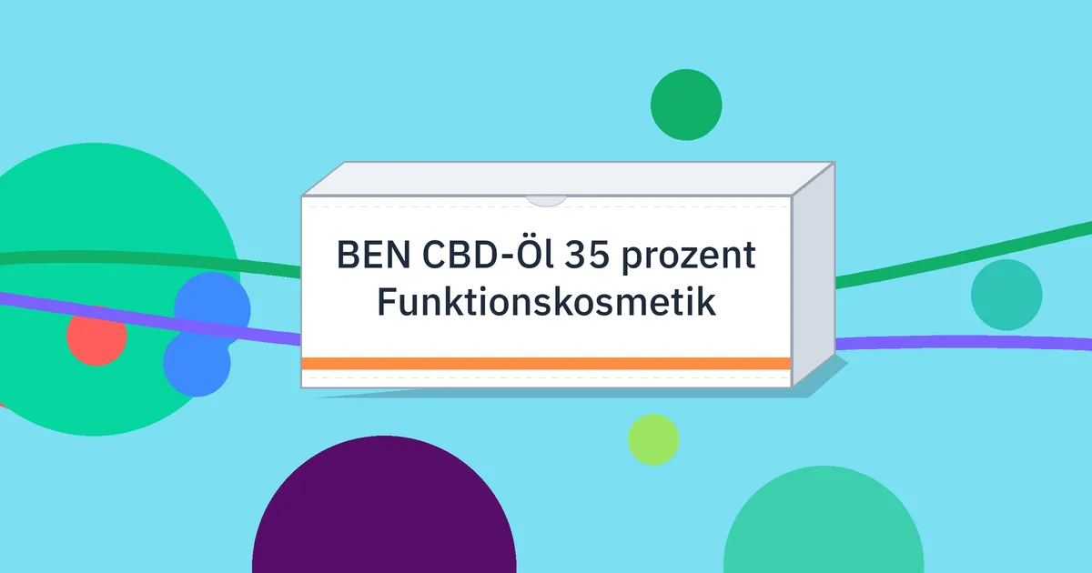 Symbolbild: Packung mit der Aufschrift BEN CBD-Öl 35 prozent Funktionskosmetik (PZN 19269762) – Verfügbarkeit und Bezug in Apotheken in Frankfurt am Main