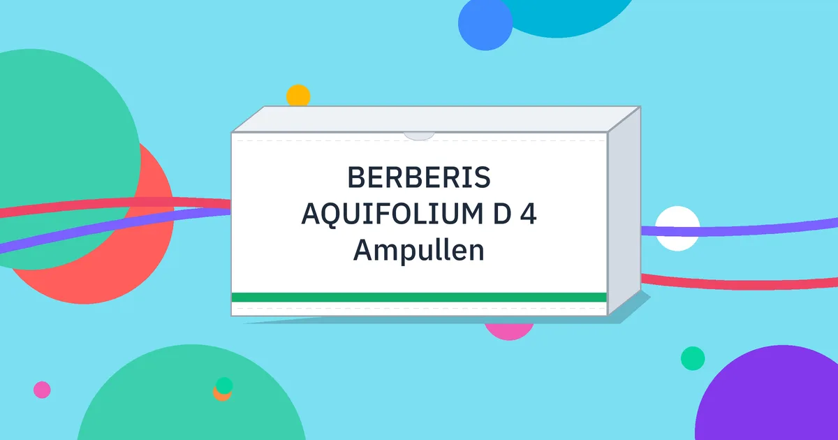 Symbolbild: Packung mit der Aufschrift BERBERIS AQUIFOLIUM D 4 Ampullen (PZN 11704460) – Verfügbarkeit und Bezug in Apotheken in Frankfurt am Main