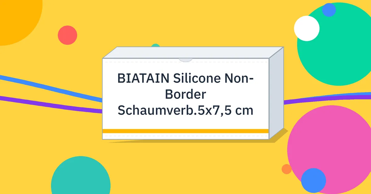 Symbolbild: Packung mit der Aufschrift BIATAIN Silicone Non-Border Schaumverb.5x7,5 cm (PZN 19474769) – Verfügbarkeit und Bezug in Apotheken in Frankfurt am Main