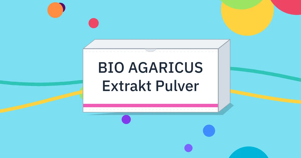 Symbolbild: Packung mit der Aufschrift BIO AGARICUS Extrakt Pulver (PZN 18813927) – Verfügbarkeit und Bezug in Apotheken in Frankfurt am Main