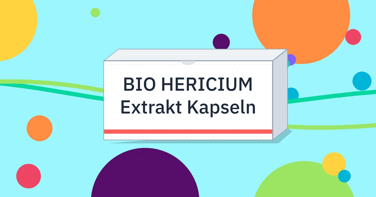 Symbolbild: Packung mit der Aufschrift BIO HERICIUM Extrakt Kapseln (PZN 17626985) – Verfügbarkeit und Bezug in Apotheken in Frankfurt am Main