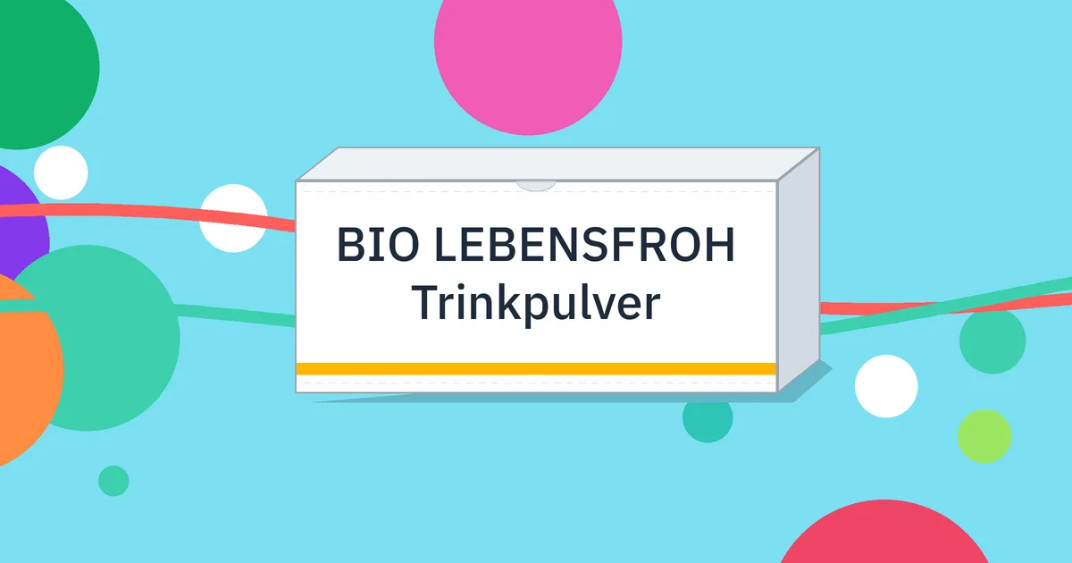 Symbolbild: Packung mit der Aufschrift BIO LEBENSFROH Trinkpulver (PZN 11890215) – Verfügbarkeit und Bezug in Apotheken in Frankfurt am Main