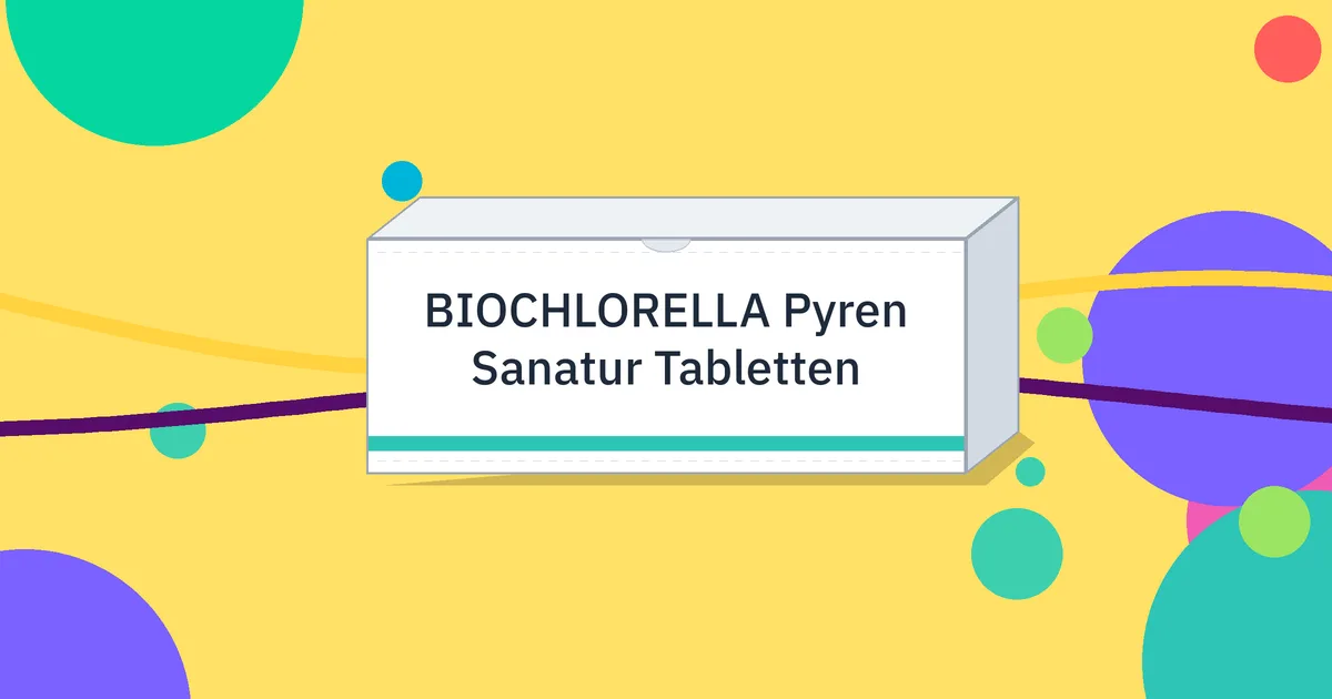 Symbolbild: Packung mit der Aufschrift BIOCHLORELLA Pyren Sanatur Tabletten (PZN 07366632) – Verfügbarkeit und Bezug in Apotheken in Frankfurt am Main