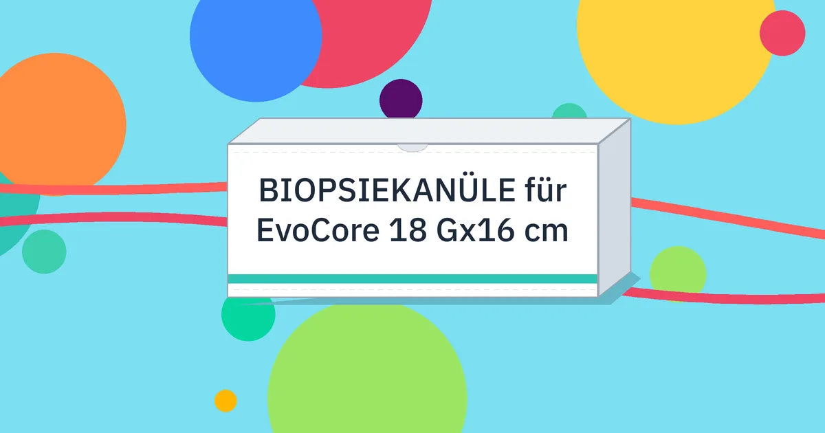 Symbolbild: Packung mit der Aufschrift BIOPSIEKANÜLE für EvoCore 18 Gx16 cm (PZN 11059143) – Verfügbarkeit und Bezug in Apotheken in Frankfurt am Main