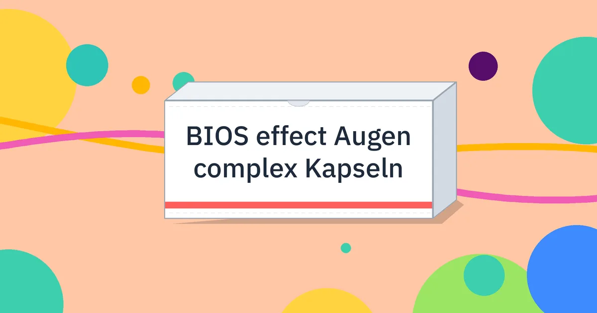 Symbolbild: Packung mit der Aufschrift BIOS effect Augen complex Kapseln (PZN 10145716) – Verfügbarkeit und Bezug in Apotheken in Frankfurt am Main